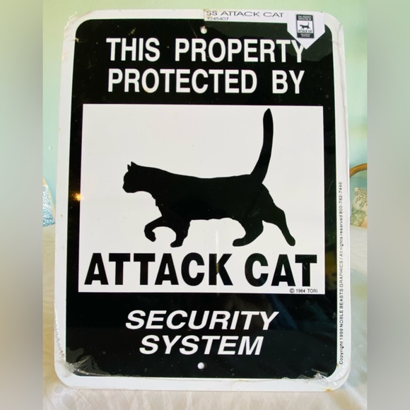 Wall Decor | Sold Attack Cat Sign | Poshmark
